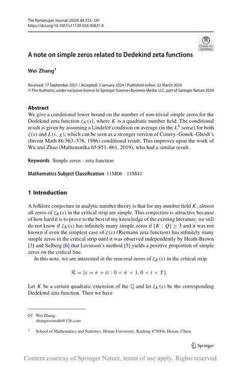 a note on simple zeros related to dedekind zeta functions