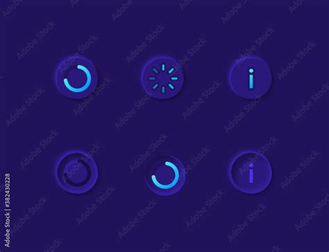 Loading Ui Elements Kit Uploading Progress And Info Circles Isolated Vector Icon Bar And