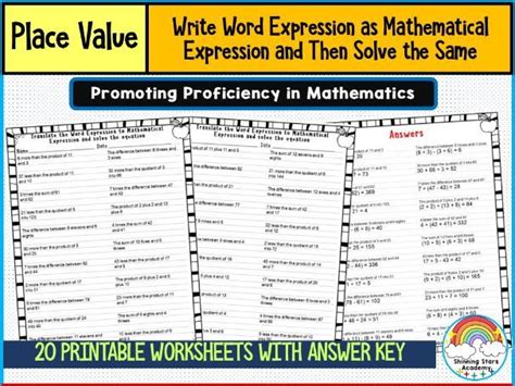 Write Each Word Expression As Mathematical Expression And Then Solve