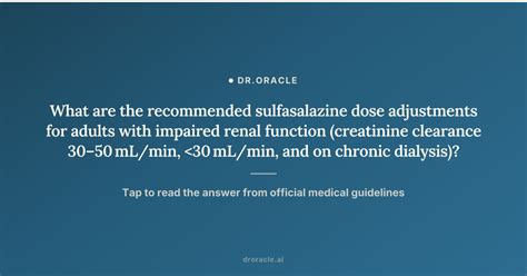 What Are The Recommended Sulfasalazine Dose Adjustments For Adults With
