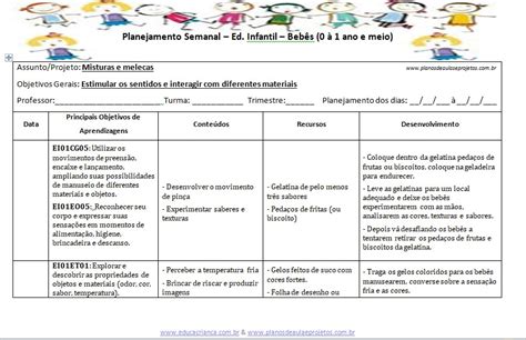 Plano De Aula Trimestral Para Berçário Setembro Outubro Novembro E