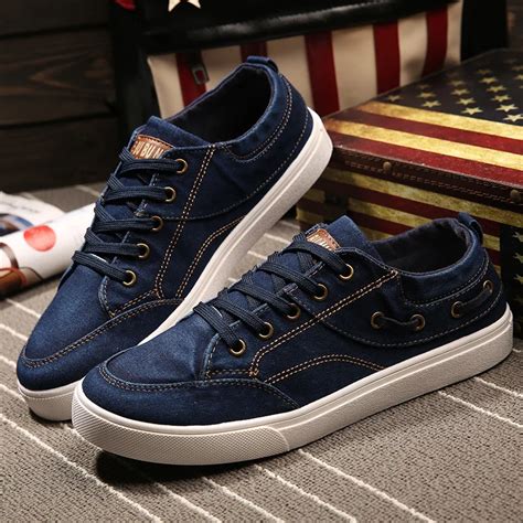 Buy Men Casual Canvas Shoes Fashion Lace Up Denim
