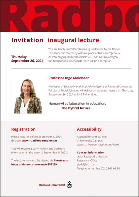 Invitation Inaugural Lecture Inge Molenaar Ico