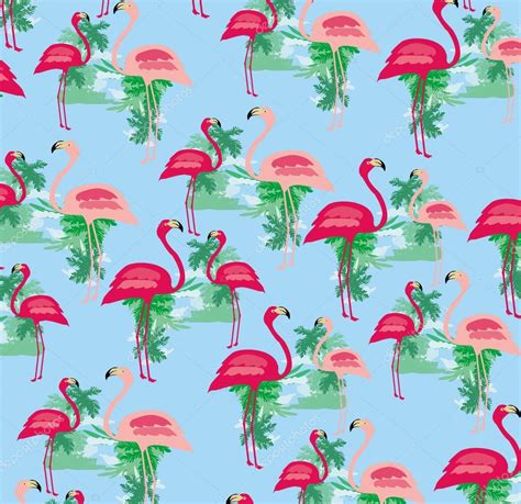 Seamless Flamingo Bird Pattern — Stock Vector © Jackybrown 63203923