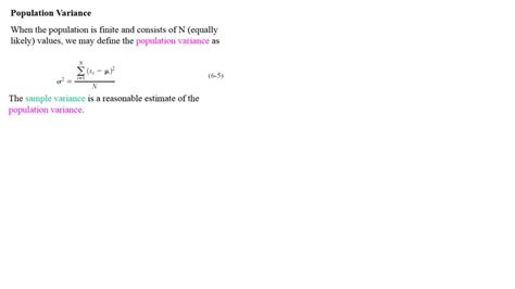 Solved Population Variance When The Population Is Finite And