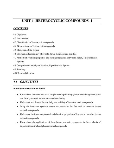 Solution Notes Nomenclature Of Heterocyclic Compounds And Structur