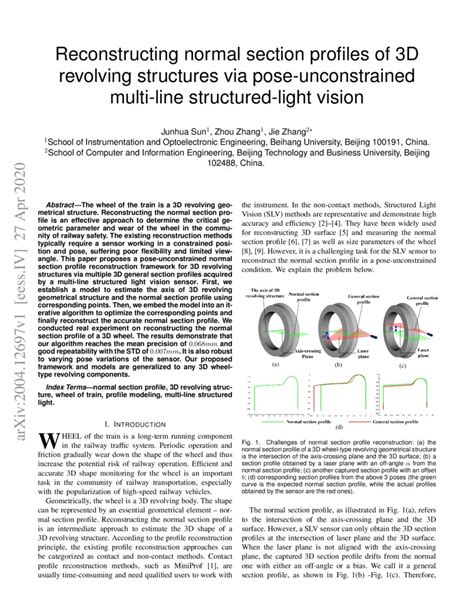 Reconstructing Normal Section Profiles Of 3d Revolving Structures Via