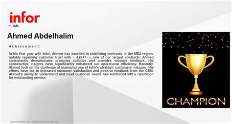 Ahmed Abdelhalim On Linkedin Infor Recognition Gratitude