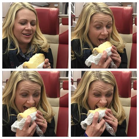 My Stepmom Took Some Unflattering Pics Of Me On A Train Eating Artisan