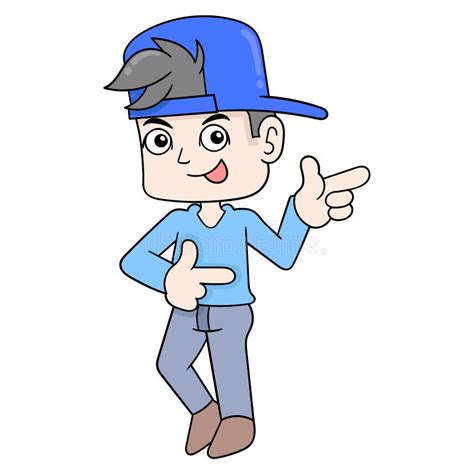 Cool Boy Handsome Seductive Doodle Icon Image Kawaii Stock Vector