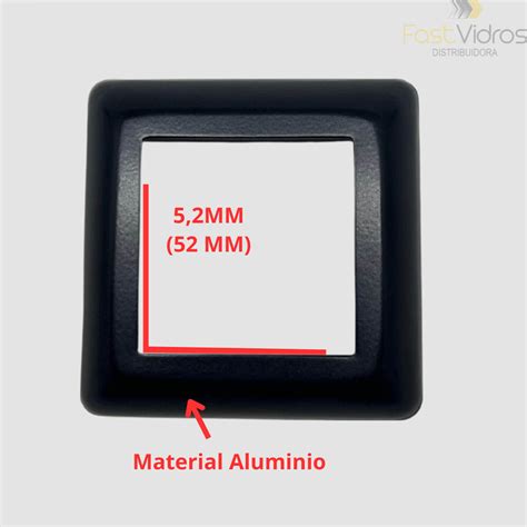 Canopla Quadrada 2 Polegadas Corrimão Guarda Corpo Preto Fast Vidros Distribuidora