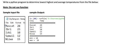 Solved Write A Python Program To Determine Lowest Highest