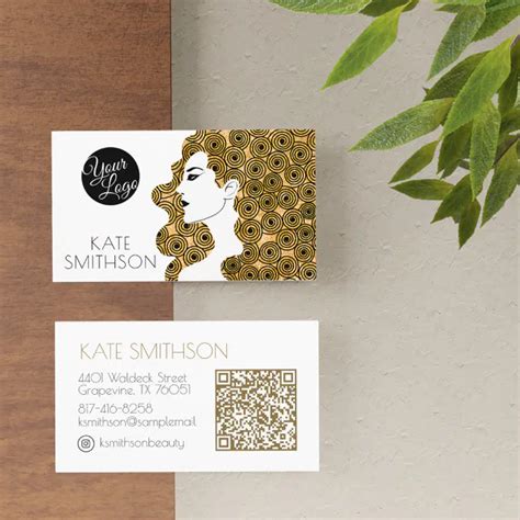 Hair Stylist Custom Logo Qr Code And Social Media Business Card Zazzle