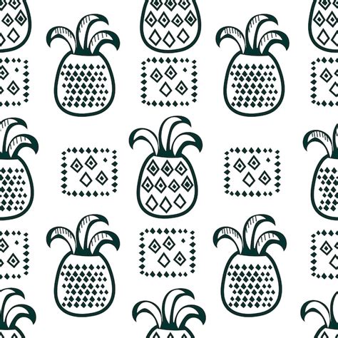 Premium Vector Seamless Pineapple Pattern Vector Illustration 6