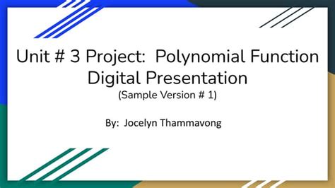 Polynomial Poster Project Ppt