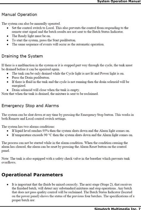 System Operation Manual