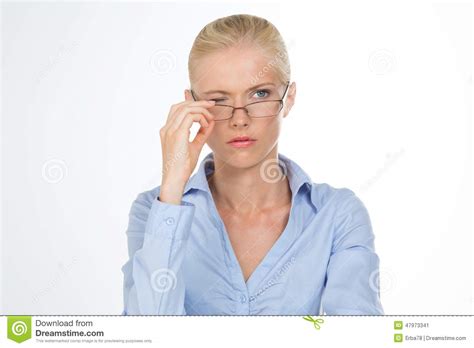 Nordic Girl Removing Her Glasses Stock Image Image Of Career Mouth