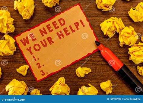 Handwriting Text Writing We Need Your Help Concept Meaning Service