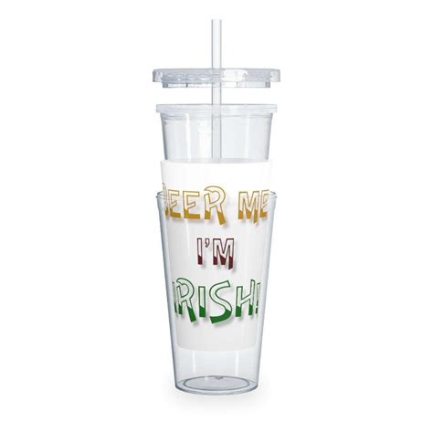 Beer Me Im Irish Plastic Tumbler With Straw