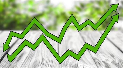 Green Line Graph Showing Growth And Fluctuation Against A Blurre Premium Ai Generated Image