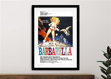 Barbarella Movie Poster Retro Sci Fi Wall Art Blue Horizon Prints Au