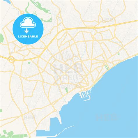 Limassol Cyprus Vector Map Classic Colors Hebstreits