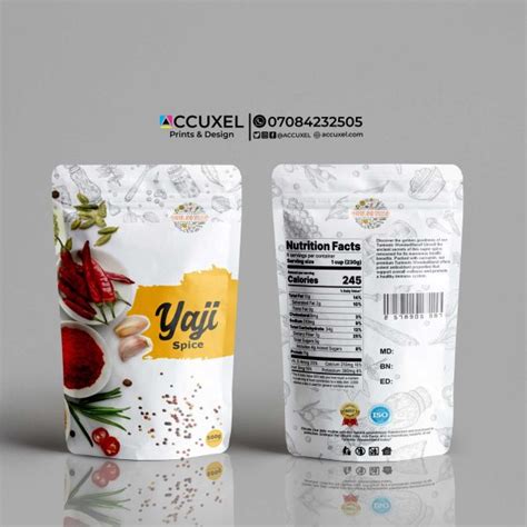 Get Custom Spices Pouch Packaging Design And Printing Low Minimum
