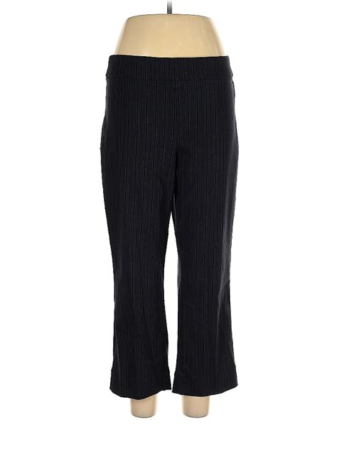 Simply Vera Vera Wang Stripes Black Dress Pants Size L 53 Off Thredup