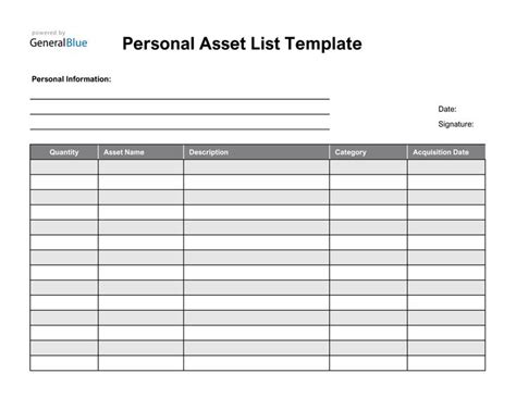 Track Your Personal Assets With This Free Template
