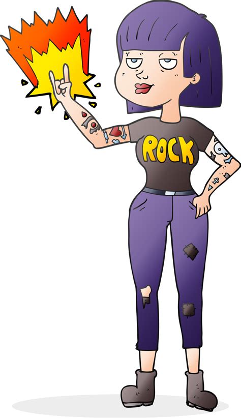 Cartoon Rock Girl 39176001 Png