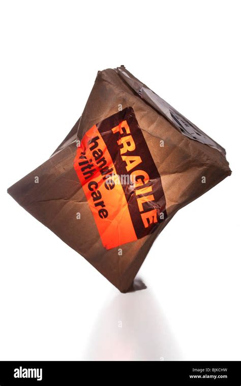 Fragile Label On Cardboard Box Stock Photo Alamy