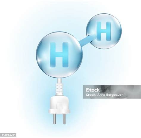 Symbole De La Molécule H2 Concept De Production Dhydrogène Bleu