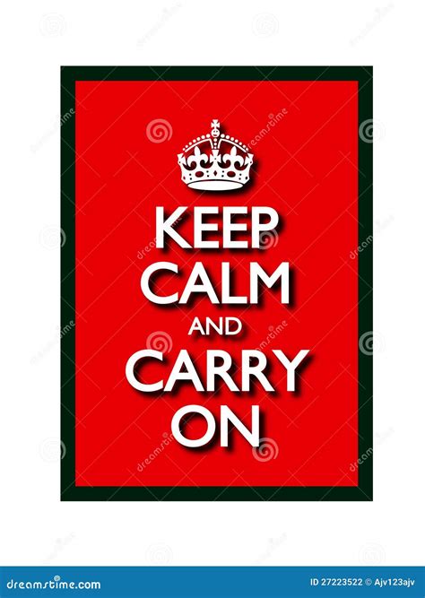 Keep Calm And Carry On Stock Vector Illustration Of Dropped 27223522