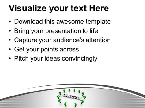 Green Question Marks Around Word Question Powerpoint Templates Ppt