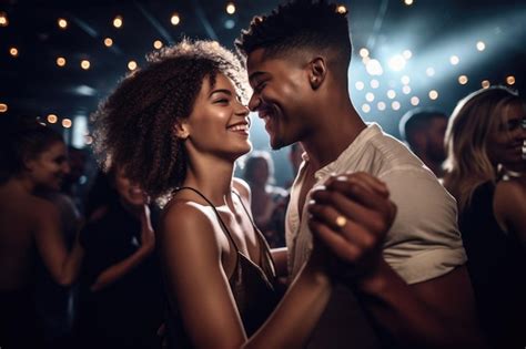 Premium Ai Image Shot Of A Happy Young Couple Dancing On The Dance