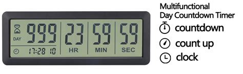 fcxjtu digital countdown days timer clock white upgraded big 999 days