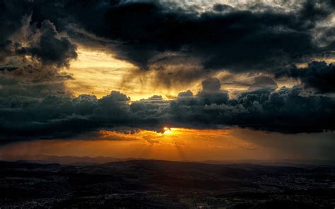 Dark Sunset Sky Wallpaper Wallpapersok
