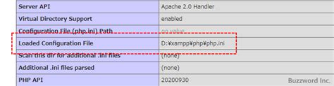 Xampp Phpinfoによる設定の確認とiファイルの位置