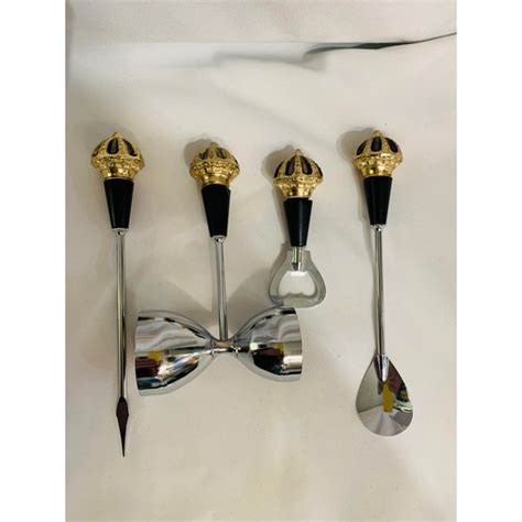 Swank Mid Century Crown Bar Set In Original Box Set Of 4 Chairish