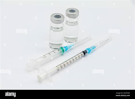 Medical Syringes And Needles For Hypodermic Injection On A Counter Top