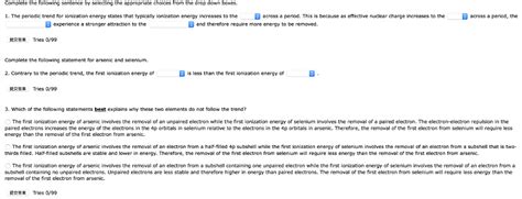 Solved Complete The Following Sentence By Selecting The