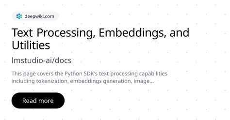 Text Processing Embeddings And Utilities Lmstudio Aidocs Deepwiki