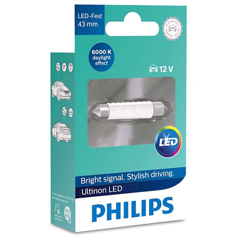 Philips Festoon Ultinon LED 43 мм - 11864ULWX1 Светодиоды купить в ...