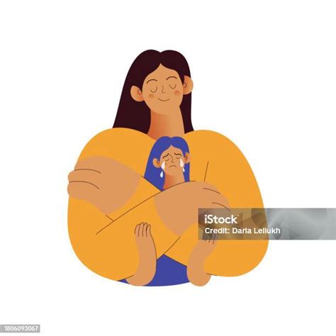 내면의 아이 개념을 지원하십시오 정신 건강 문제 현대 평면 벡터 일러스트 레이 션 내부에 대한 스톡 벡터 아트 및 기타 이미지