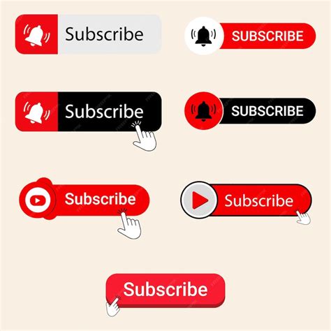 Premium Vector Youtube Subscribe Button Isolated On A White