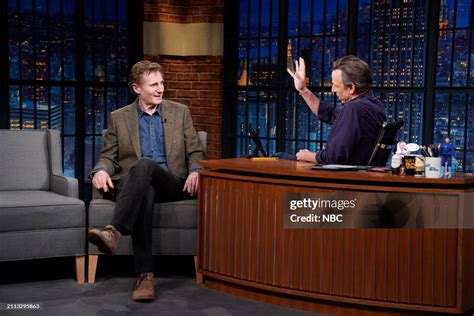 Actor Liam Neeson During An Interview With Host Seth Meyers On March