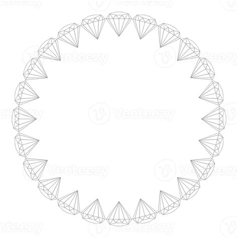 Diamond In Circle Shaped Can Use For Art Illustration Logo Gram