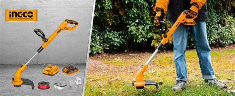 Ingco 20v Lithium Ion Cordless Grass String Trimmer 8200rpm 2in1 Grass