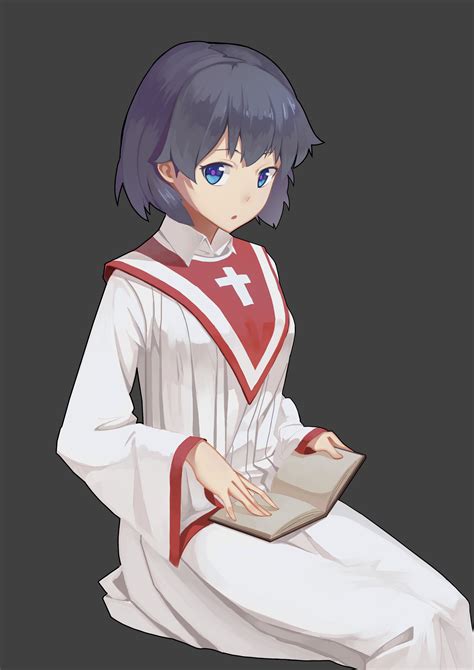 Safebooru 1girl O Absurdres Bangs Black Hair Blue Eyes Book Breasts
