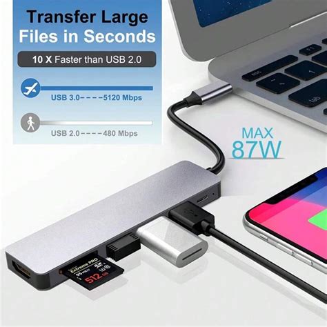 8 In 1usb C Hub Splitter Usb Data Usb3 0 Hub Adapter Docking Station